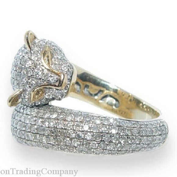 Jewelry | Designer 14k Gold 2 Carat Micro Pave Diamond Panther Wrap ...